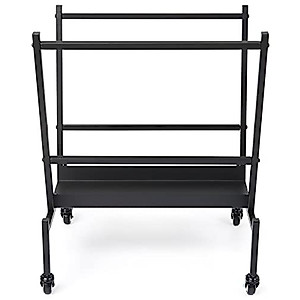 Displays2go Print Art Rack, (50) 24" x 36" Protectors, Mobile Design w/Locking Wheels - Black (ADRACK1)