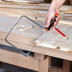 JORGENSEN Pro Coping Saw, Coping Frame and Extra 2pcs 6-1/2 Inch Replacement Blades Set for Woodworking, Plastic, Rubber, and Soft Metal Cutting