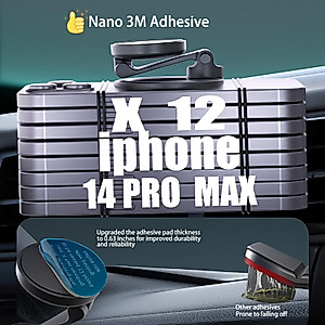 Gorphi fits MagSafe Car Mount [20 N52] Magnetic Phone Holder for Car, Hands Free iPhone Car Holder Dash Mount for Car Fit for iPhone 15 14 13 12 Pro Max Plus Mini,Black