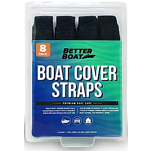 Boat Cover Straps Adjustable Buckle Straps 8 Pack Strap Buckles Boat Buckle Nylon Straps with Buckle 1" x 96" Utility Straps with Quick Release Buckle