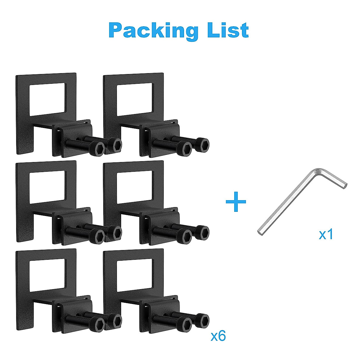 Xeitive Non Slip Mattress Gaskets for Bed Frame, 6 pcs Mattress Holder in Place Gripper, Anti-Slip Baffle Fit for Metal Bed Frames, Easy to Installation Metal Pad Gripper, Black