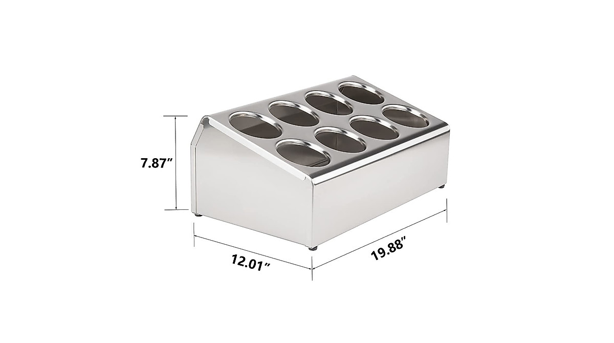 Stainless Steel Utensil Organizer - 8-Hole Silverware Caddy for Restaurants