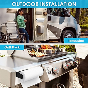 Magnetic Paper Towel Holder - Multifunctional Towel Bars with Magnetic Backing - Sticks to Any Ferrous Surface - Black Paper Towel Rack for Kitchen, Work Benches, Refrigerator, Grill, Fridges, Garage