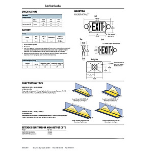 Lithonia Lighting LHQM LED B G M6 LED 2-Light Exit Sign/Emergency with Led Heads & Green Stencil, Black