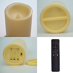 1 Pack Waterproof Outdoor Flameless Candle with Remote Large 4” x 6” Battery Operated Electric LED Pillar Candle for Gift Home Décor Party Wedding Supplies Garden Halloween Christmas Decoration