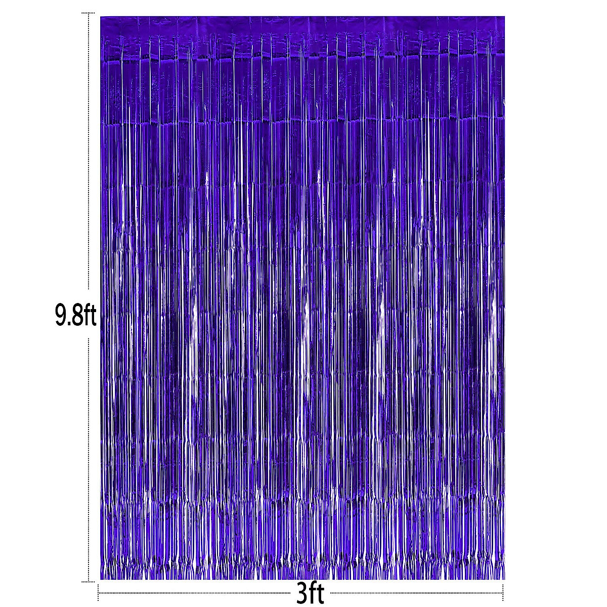 Erweicet 2 Pack 3ft X 9.8ft Purple Fringe Tinsel Backdrop for Birthday Party Foil Fringe Curtain Party Streamers for Party Decorations