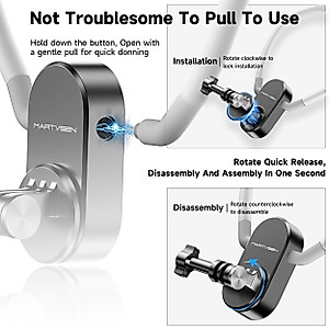 MARTVSEN "Magnetic Neck Selfie Holder Mount with Phone Clip Kit, POV View Video Vlog Selfie Hand Free Necklace Lanyard Body Strap Mount Holder for GoPro Max Hero Insta360 DJI Action iPhone Samsung