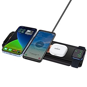 Magnetic Wireless Charging Pad Multiple Devices-Uumao 40W 5-in-1 Wireless Charger mat-for iPhone13/12/AirPods and Apple Watch UItra,for All Wireless Charging Phones (with Adapter)