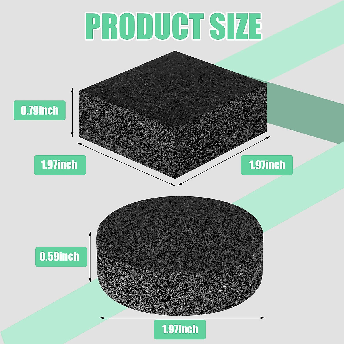 Sawysine 48 Pack Invisible Pot Feet Solid Black Pots Risers Round Square Plant Riser EVA Planter Feet Adhesive Flower Pot Lifter for Indoor Outdoor Planters Garden Plant Pots Flowers