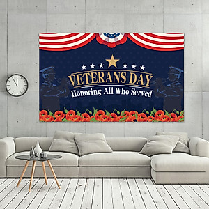 Veterans Day Backdrop Veterans Day Banner Veterans Day Patriotic Decoration and Supplies for Home