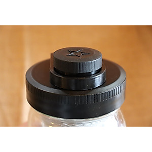 Brewing America Glass Mason Jar Pitcher with Lid - Ball Jars, 1 Quart (32 oz) with Black Wide Mouth Mason Jar Pour Lid, 2-Pack