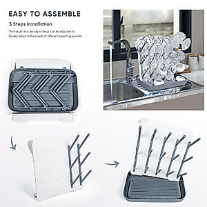 Termichy Baby Bottle Drying Rack: Large Vertical Bottle Dryer Rack Holder - Space Saving Standing Dring Rack for Baby Bottles and Pump Part Cleaning (Gray)