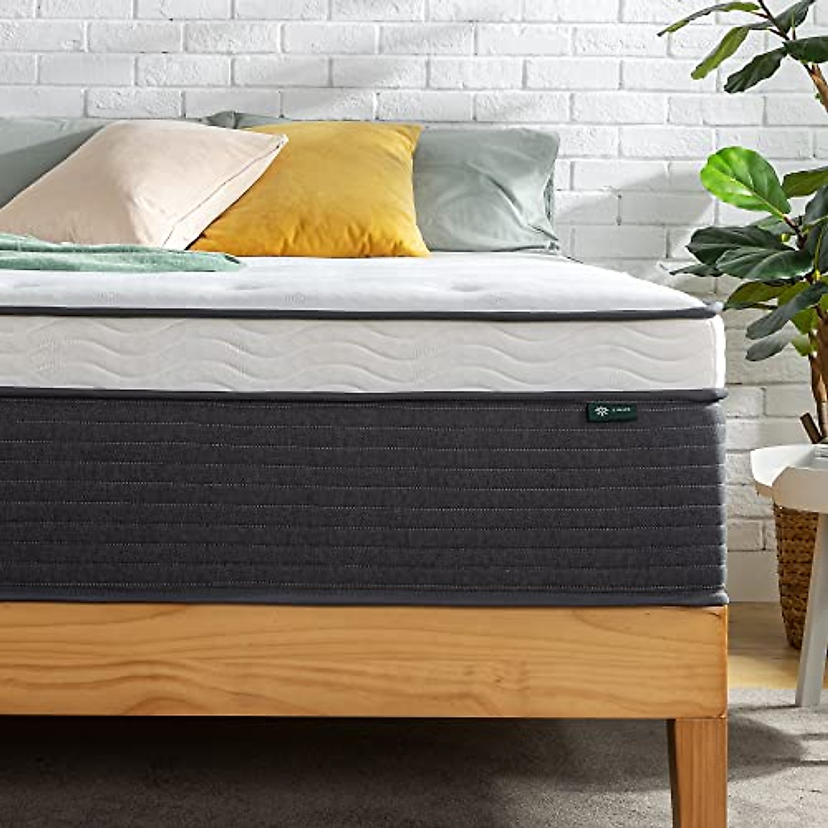 ZINUS 13 Inch Comfort Essential Pocket Spring Hybrid Mattress, Queen, Pressure Relieving Support, CertiPUR-US Certified, Mattress in A Box
