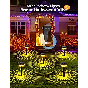 Staffzille Solar Pathway Lights 8 Pack, Solar Lights Outdoor Waterproof IPX5, 200lm Brightness Up to 10 Hours Auto On/Off Decorative Solar Lights for Outside Garden, Landscape, Yard, Patio, Driveway