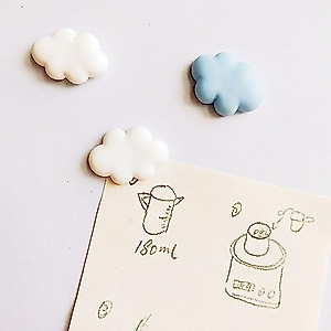 Fridge Magnet 4Pcs/Set Cartoon Cute Cloud Shape Fridge Magnets Office Cloud Shape Whiteboard Magnets Resin Refrigerator Magnets Home Decoration(Blue)