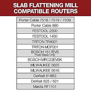 Woodpeckers Slab Flattening Mill, Extended, 38"x128"/62"x104" Capacity, USA Made Wood Slab Leveling Jig, Includes Router Sled, Rails, Clamping Dogs