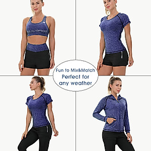 Workout Clothes Set for Women 5 Pieces Athletic Exercise Outfits for Yoga Fitness Gym Running