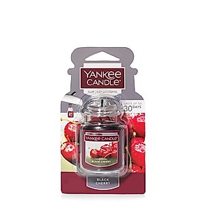 Yankee Candle Car Air Fresheners, Hanging Car Jar® Ultimate Black Cherry Scented, Neutralizes Odors Up To 30 Days