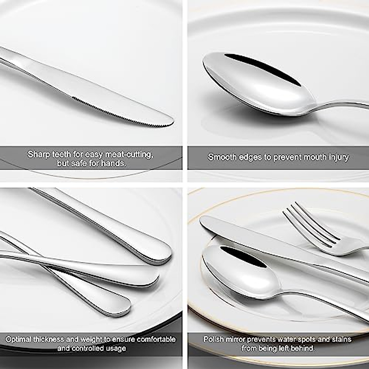 60 Piece Silverware Set for 12, Stainless Steel Flatware Set Tableware Set Inculde Forks Knives Spoons, Mirror Polished Cutlery Set for Home Kitchen and Restaurant Party, Dishwasher Safe