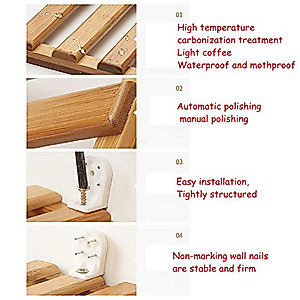 HomDSim 10 inch Bamboo Wall Shelves with Seamless Nail Creative Solid Wood Decorative 3 Pack Shelf Floating Storage Shelves for Kitchen Living Room Bathroom