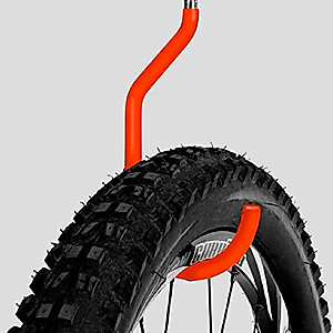 SMARTOLOGY Extra-Large Bike Hook, Rubber Coated Bicycle Hanger, Heavy-Duty Screw in Ceiling Hooks for Garage Wall and Shed, 4 Pack Oversize Tool Holder