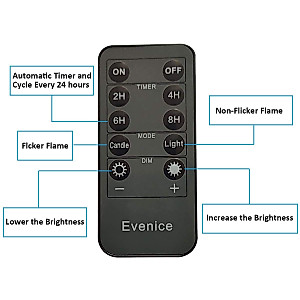 Evenice Flameless Candles Set of 5,Birch Bark Wax Candles (D2.2“ x H5”6“7”8" 9") with Timer and 10-Key Birch Bark