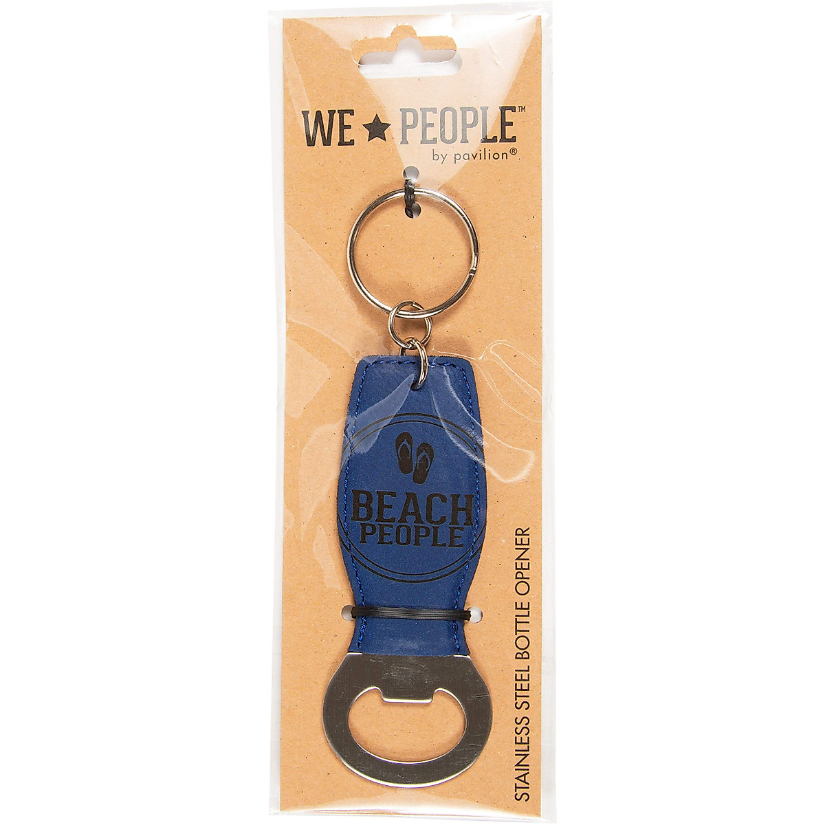 Pavilion Gift Company Beach People-Navy Blue Key Chain Bottle Opener Keyring