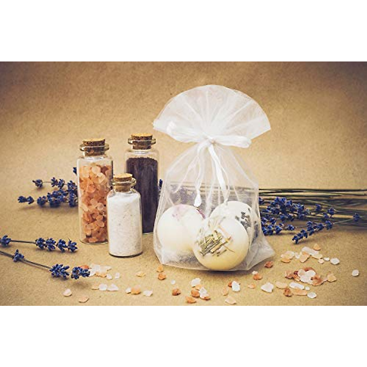 CREATIVE ORGANZA Bags 100Pcs 5x7 inch White Gift Pouch with Satin Drawstring Perfect for Wedding Baptise Party Favors Candy Jewelry Cosmetics