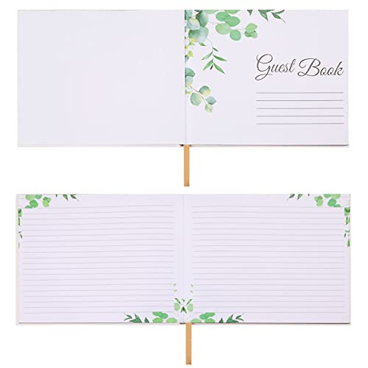 DICANG Wedding Guest Book - Sign in Guest Book Wedding Reception - 120 Pages Wedding Registry Guestbook with Gold Foil, Gilded Edges and Two Markers Pen, Guestbook Wedding 9 x 7 Inch