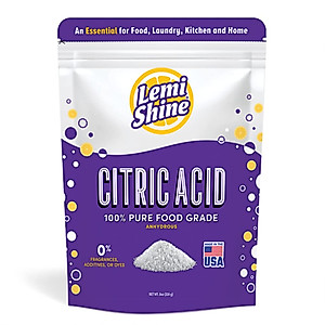 Lemi Shine 100% Citric Acid l Pure Food-Grade Flavor Enhancer & All-Natural Preservative | Fragrance Free Citric Acid for Mini Bath Bombs, Cooking, & Canning, 8 oz. Bag