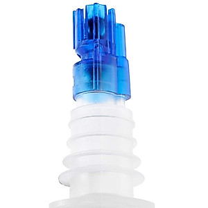 (Pack of 6) Measured Liquor Pourers, 0.875.oz, No Collar Clear Spout Bottle Pourer with Blue Tail