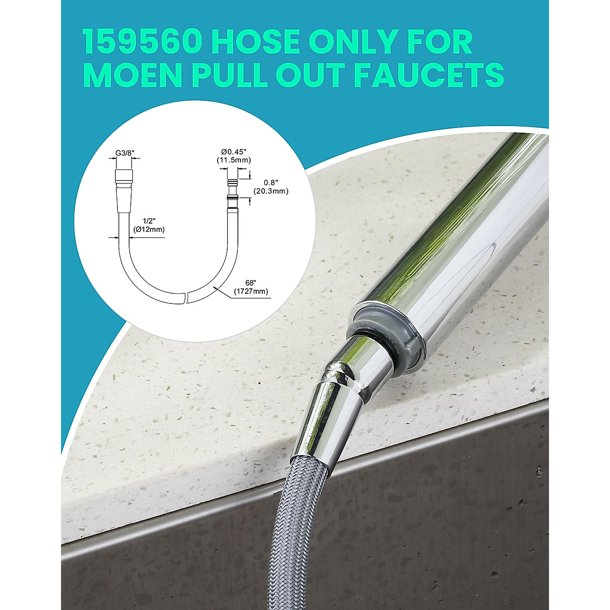 Replacement Hose Kit for Moen Kitchen Pull Out Faucet(Pullout 159560)