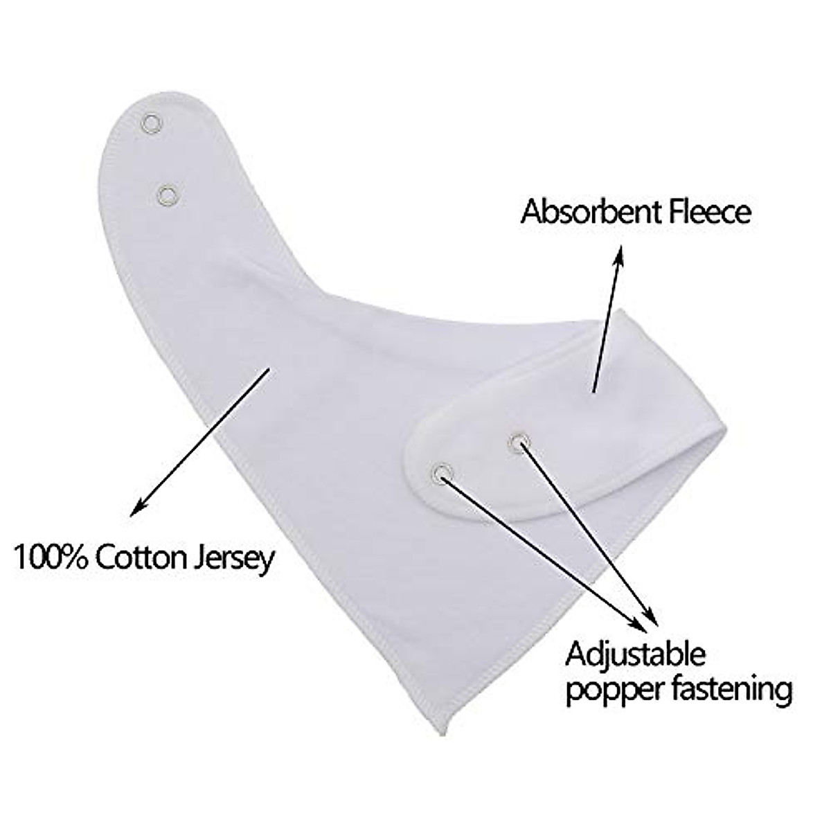 Maiwa Black White Cotton Bandana Snap Drool Bibs for Baby Girls Boys for Drooling eating Teething for 12 Pack