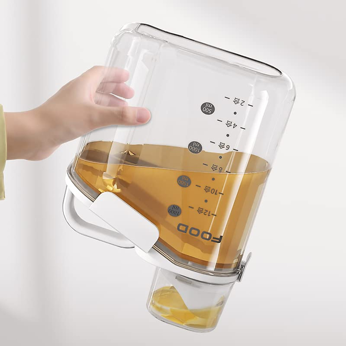 TTpn 4 Lbs Rice Airtight Dry Food Storage Container Set of 2. Cereal Containers Dispenser ，Airtight Design .Measuring Cup Pour Spout with for Cereal, Rice, Flour and Sugar- 1.8L Capacities