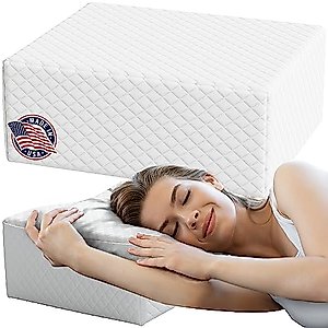 GLEUR Square Pillow for Side Sleepers - Made in USA, Cooling Gel Memory Foam Cushion Cube Pillow - Therapeutic Neck & Shoulder Pain Relief, Cervical Support - Thick Bed Pillow 15"x 12" x 6"