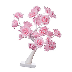 DOITOOL Rose Tree Lamp Led Night Light Decorative Home Lighting Warm White Table Lamp Battery Cozy Atmosphere