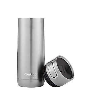 Contigo Luxe Vacuum-Insulated Stainless Steel Travel Mug with AUTOSEAL Spill-Proof Lid, Reusable Coffee Cup or Water Bottle, BPA-Free, Keeps Drinks Hot or Cold for Hours, 16oz Steel