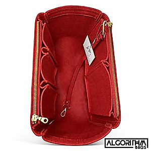 AlgorithmBags designed for LV Neverfull GM Purse Organizer Insert with Zippers Luxury Bag Shaper Liner (Cherry)