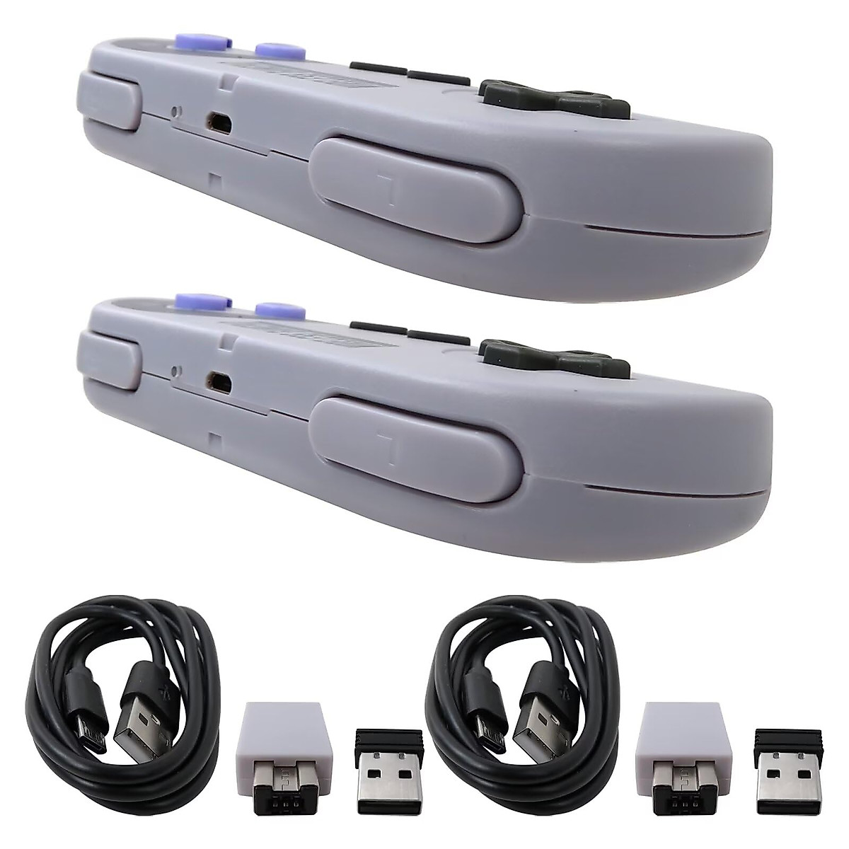 USonline911 2 Pcs 2.4GHz Wireless Gamepad Controller For Super Nintendo NES & SNES classic mini Wireless Console controller joystick games