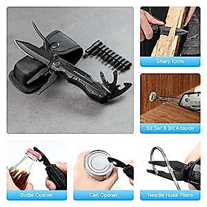 Pocket Knife, Multitool Folding Knife, Stainless Steel Portable Pocket Knifes, Tactical Folding Knife With Saw, Plier, Screwdriver, Bottle Opener, Holiday Gift For Father, Husband