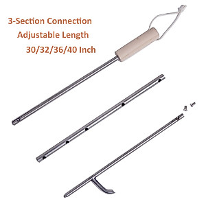Extra Long Fire Poker - Adjustable 30/32/36/40 Inch Stainless Steel Campfire Stoker Tool for Fireplaces and Fire Pits