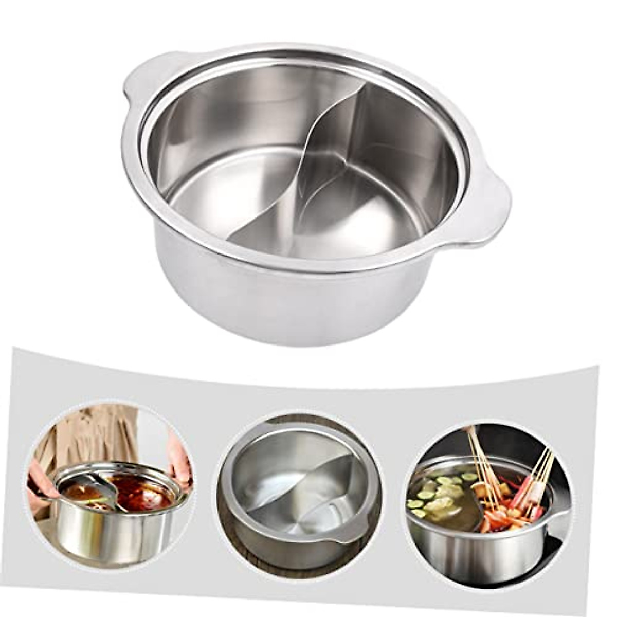 Operitacx 1pc Stainless Steel Skewer Pot Korean Pots for Cooking Stainless Steel Stock Pot Stainless Steel Sauce Pan with Lid Stainless Steel Sauce Pot Induction Cooker Pot Noodles Cooker