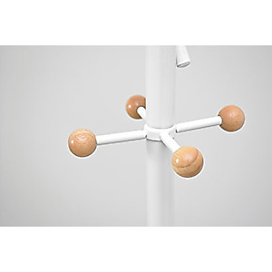 AMERIHOMESTORE White Modern Standing Coat & Hat Rack