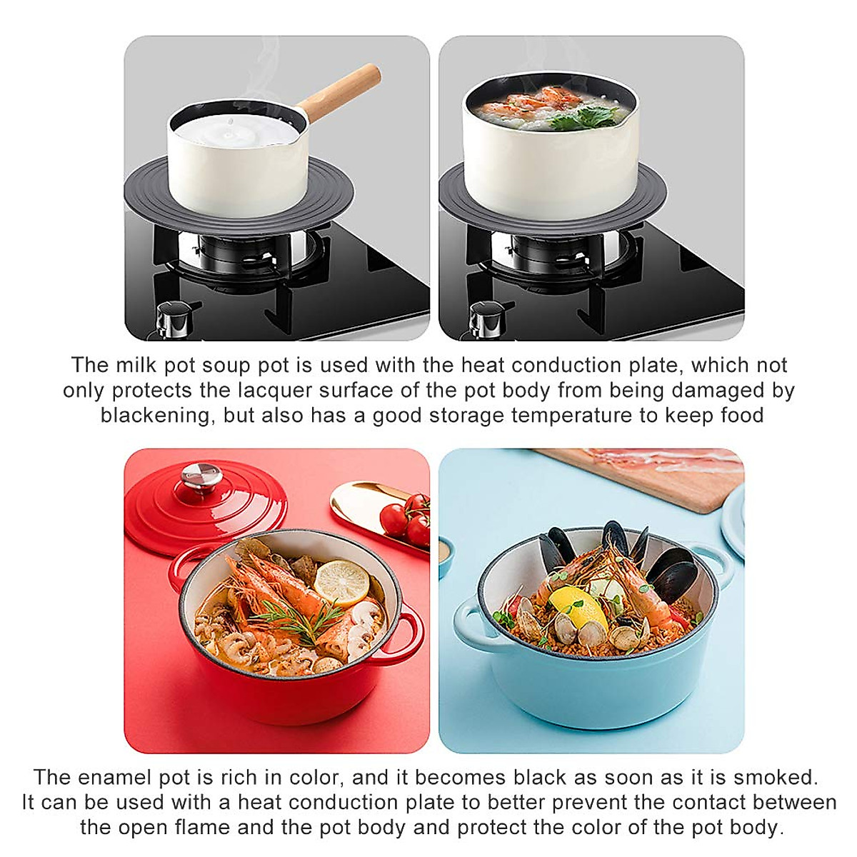 Gas Stove Diffuser,Heat Diffuser for Gas Stovetop,Aviation-Grade Aluminum Non-Stick Coating Heat Diffuser,Round Fast Defrosting Tray,Multifunctional Thawing Plate for Defrosting(Size:9.5inch)
