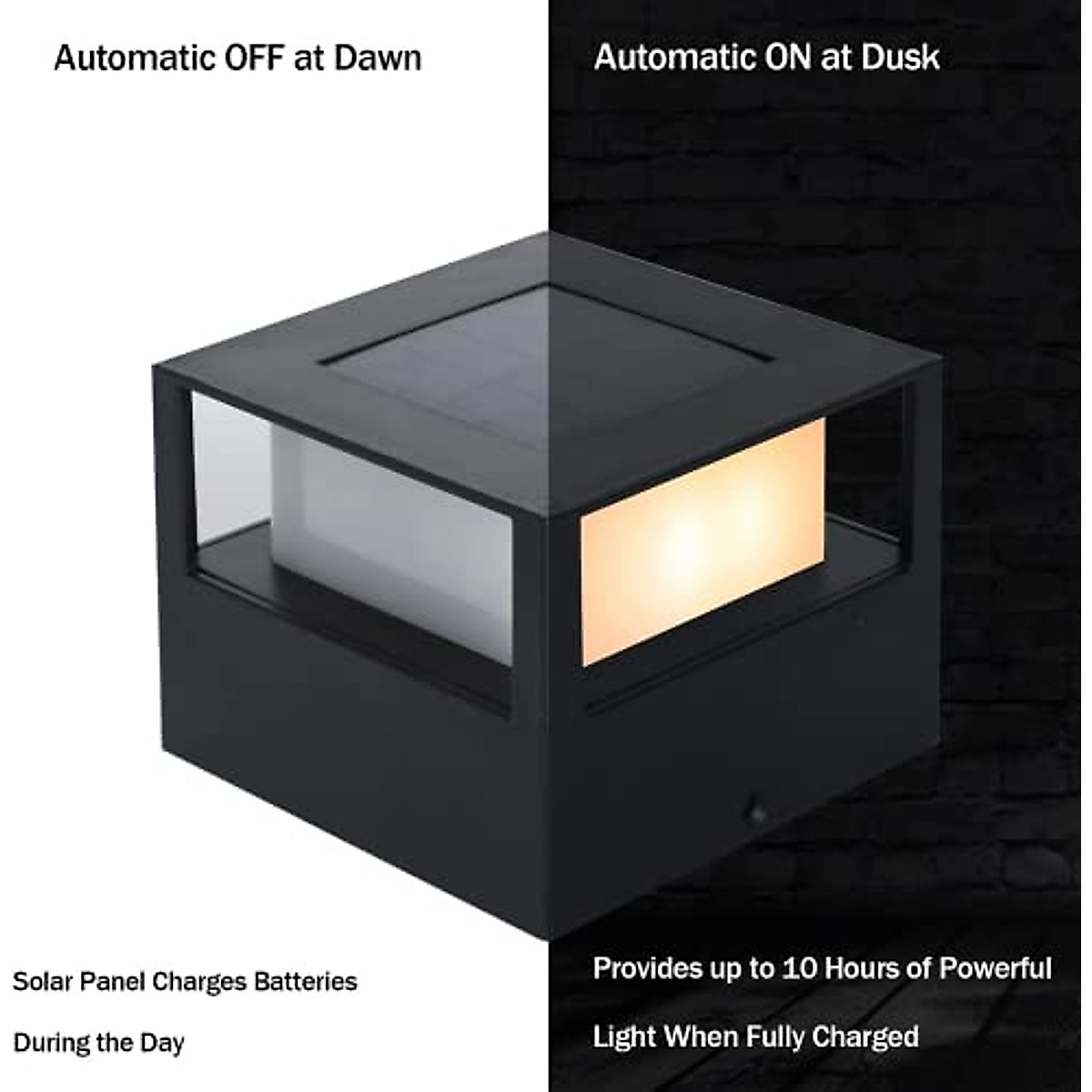 Viewsun 12 Pack Solar Post Cap Lights, Outdoor Garden Solar Powered Fence Post Cap Lights with SMD LEDs Waterproof Light Decorative for Fence Deck or Patio Decor, Fits 4x4, 5x5 or 6x6 Wooden Posts