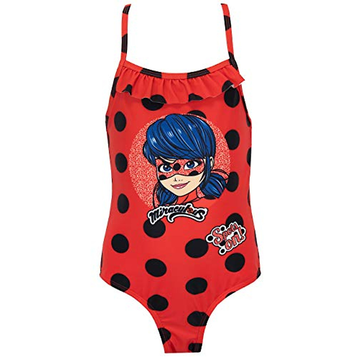 Miraculous Ladybug Girls' Lady Bug Swimsuit Size 12 Red