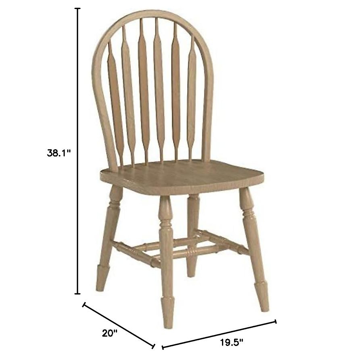International Concepts Windsor Arrow Back Chair, Unfinished