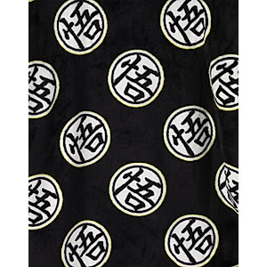 Dragon Ball Z Kids Oversized Blanket Hoodie | Boys Girls Goku Warrior Family Symbol Fluffy Double Lined Sherpa Fleece Vuddie Black