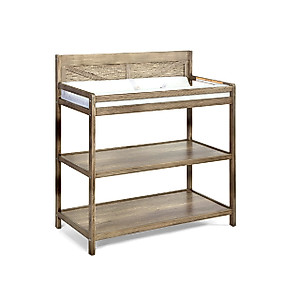 Changing Table, Changing Station, Diaper Change Table, Portable Nursing Table Organizer Dresser Top with Drawers, Seat Belt,Safety Rails & Strap for Nursery, Easy Assembly (Chestnut)