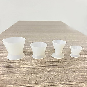 DenFactory 4pcs/Set Self-solidifying Cups Dental Lab Silicone Mixing Cup Rubber Mixing Bowl